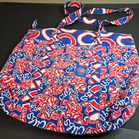 Bags | Chicago Cubs Large Tote Bag Team Logo Red Blue Mlb Fabric 16 X ...